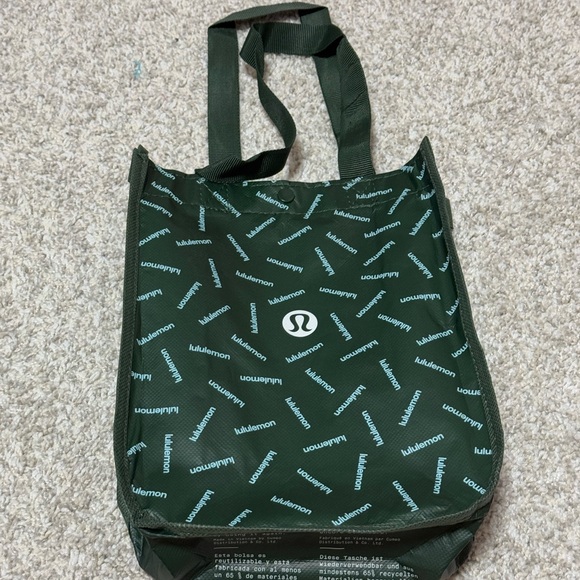 lululemon athletica | Bags | New Lululemon Dark Green And Silver Logo ...